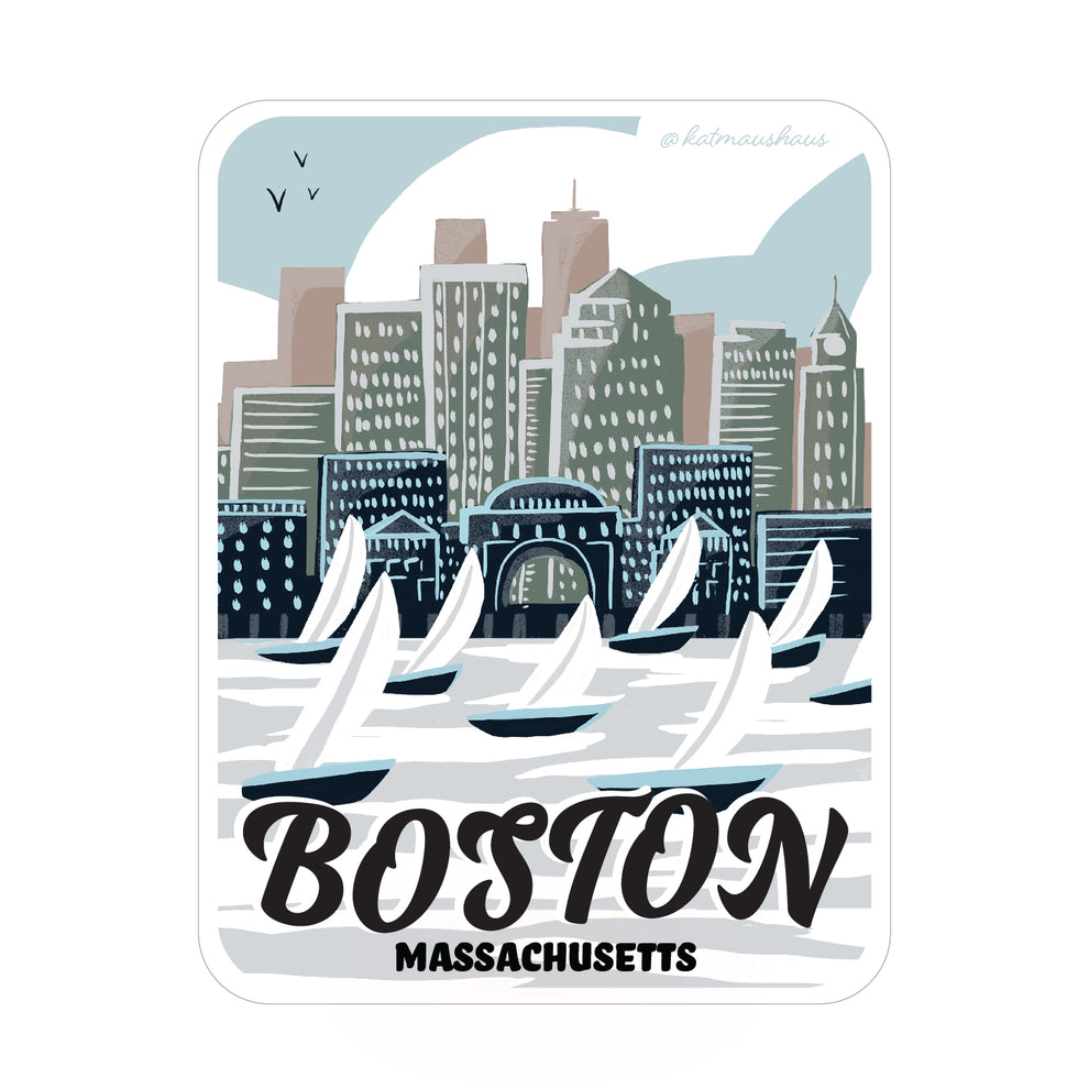 Boston Harbor Sticker – Kat Maus Haus Illustration