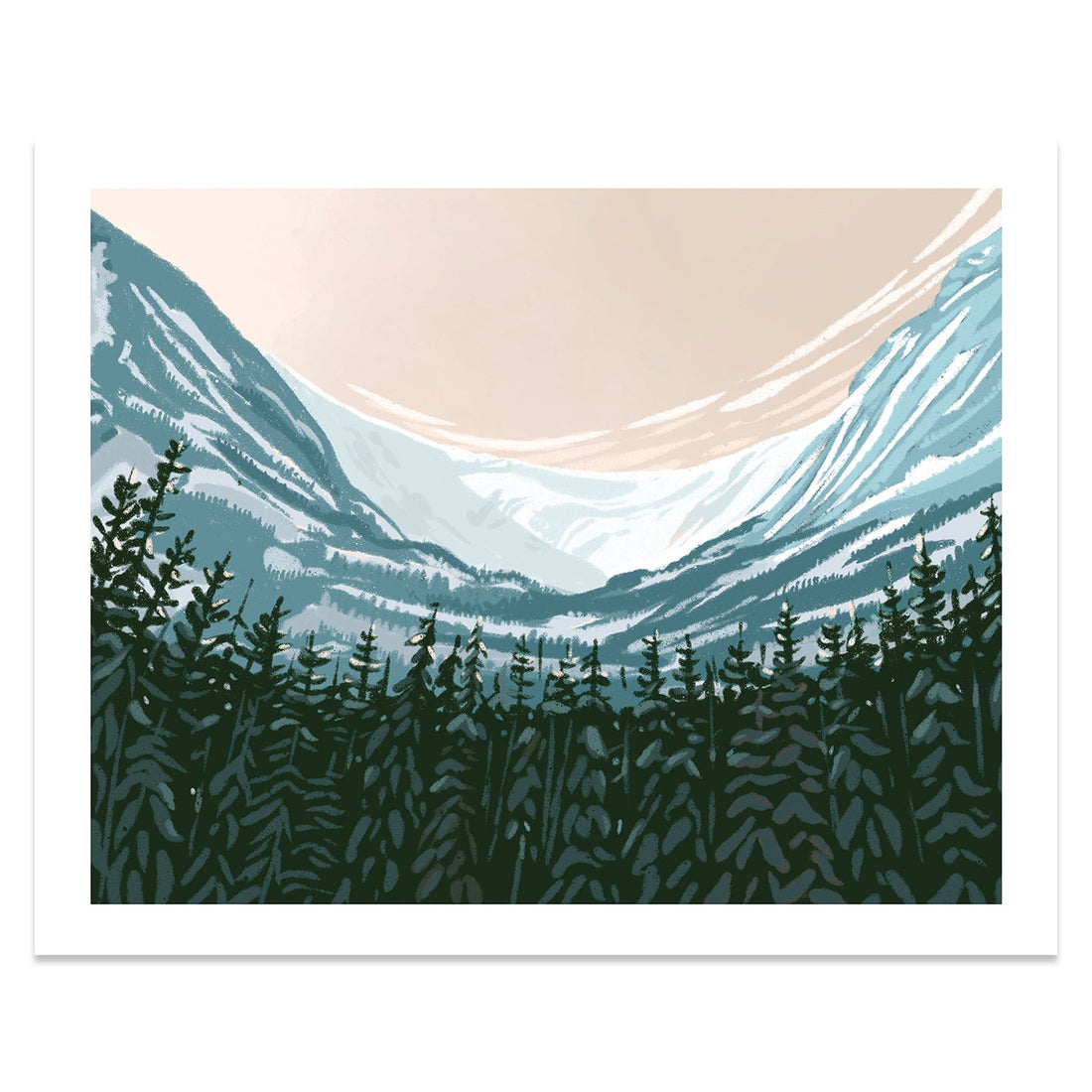 Tuckerman Ravine from Hermit Lake Print – Kat Maus Haus Illustration
